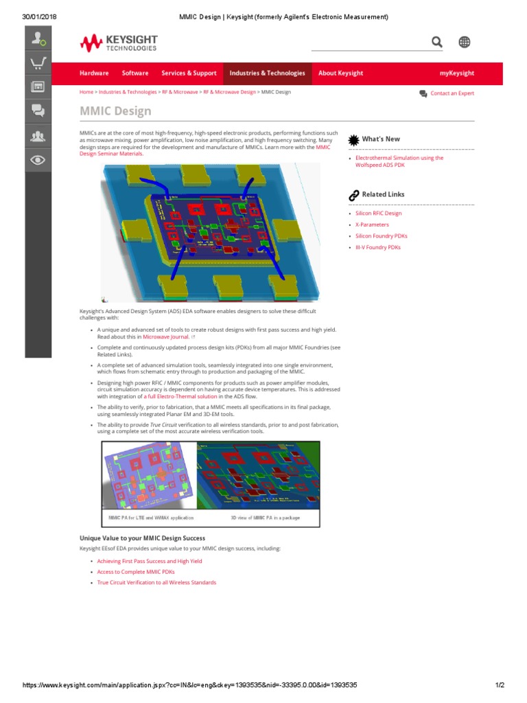 MMIC Design - Keysight (Formerly Agilent's Electronic Measurement ...