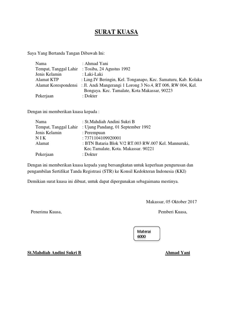 Surat Kuasa Edit | PDF