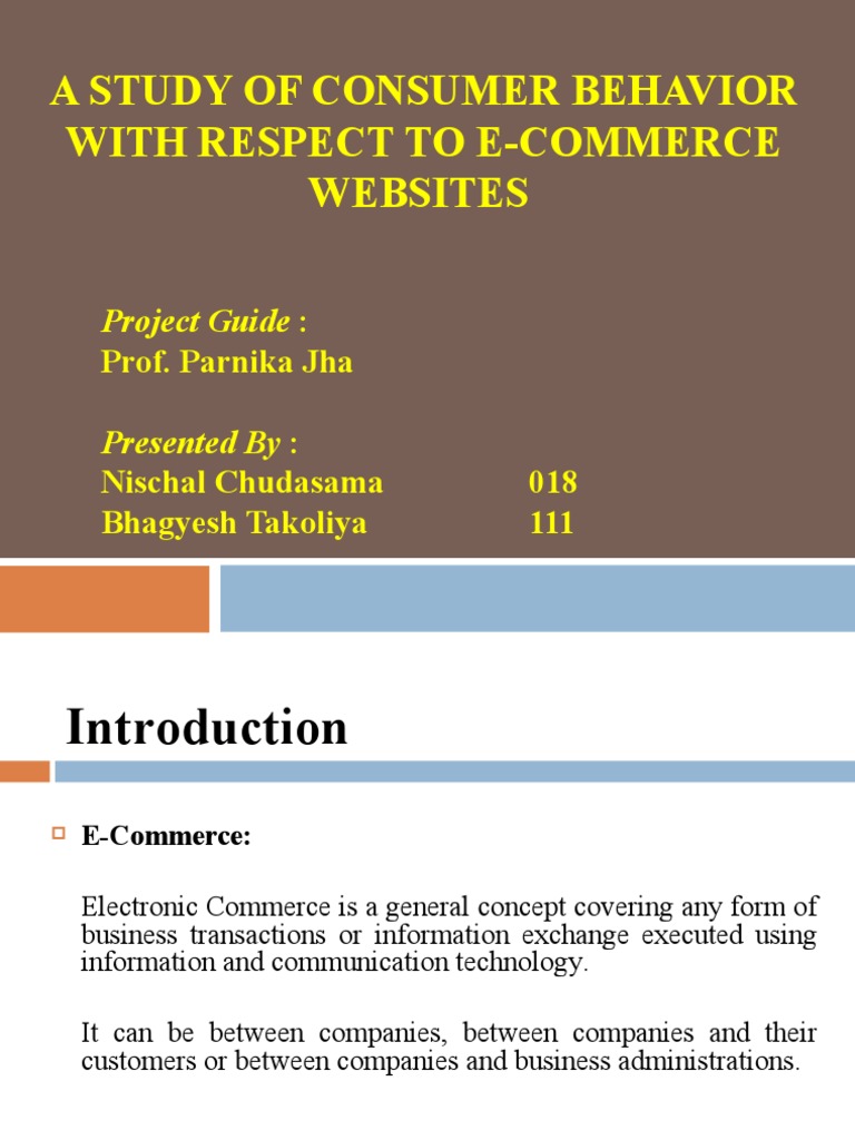 E-Commerce & Consumer Behaviour | PDF | E Commerce | Internet