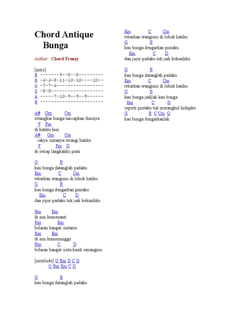 Chord Antique Bunga | PDF