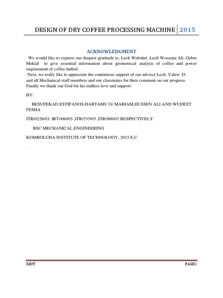 Dry Coffee Processing Machine | PDF | Coffee | Wear