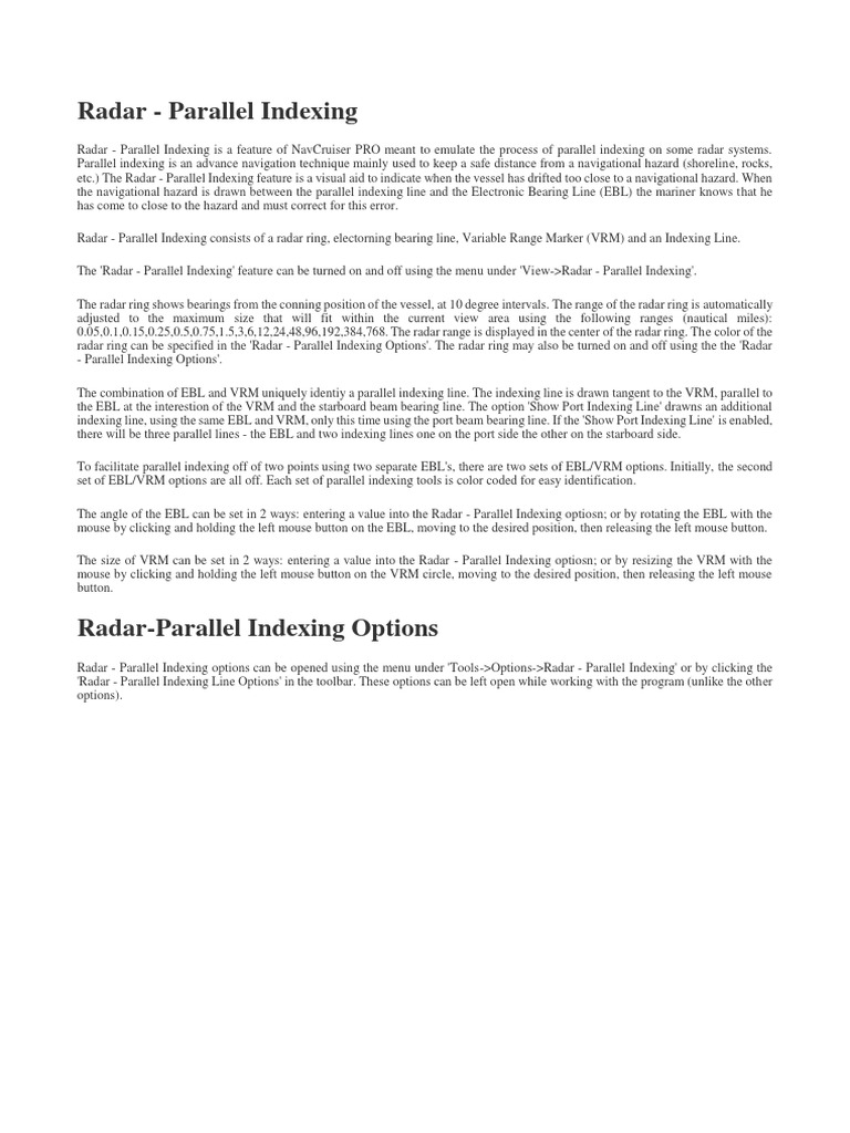 Radar - Parallel Indexing | PDF | Navigation | Computing And ...