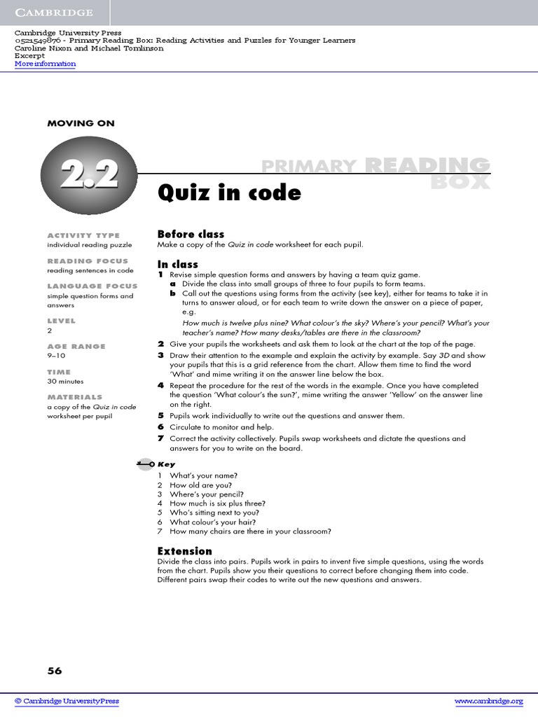 Primary Reading Box | PDF | Reading (Process) | Classroom