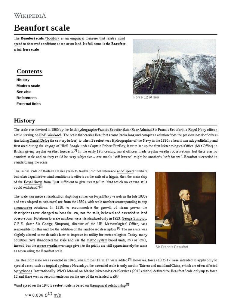 Beaufort Scale | PDF | Branches Of Meteorology | Meteorology