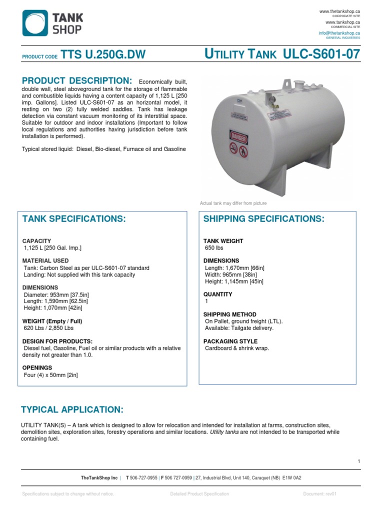 Full Specification U. 250G DW ULC-S601-07 Double Wall Sheet | PDF ...