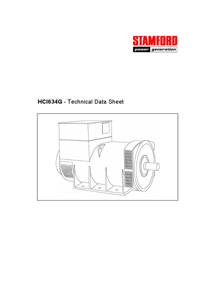 Data Sheet Stamford Altenator | PDF | Physical Quantities | Electronics
