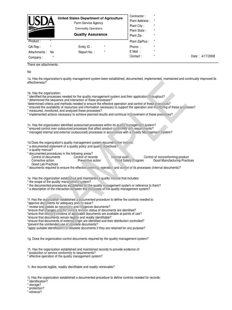 Qasp Checklist | PDF | Quality Management System | Audit