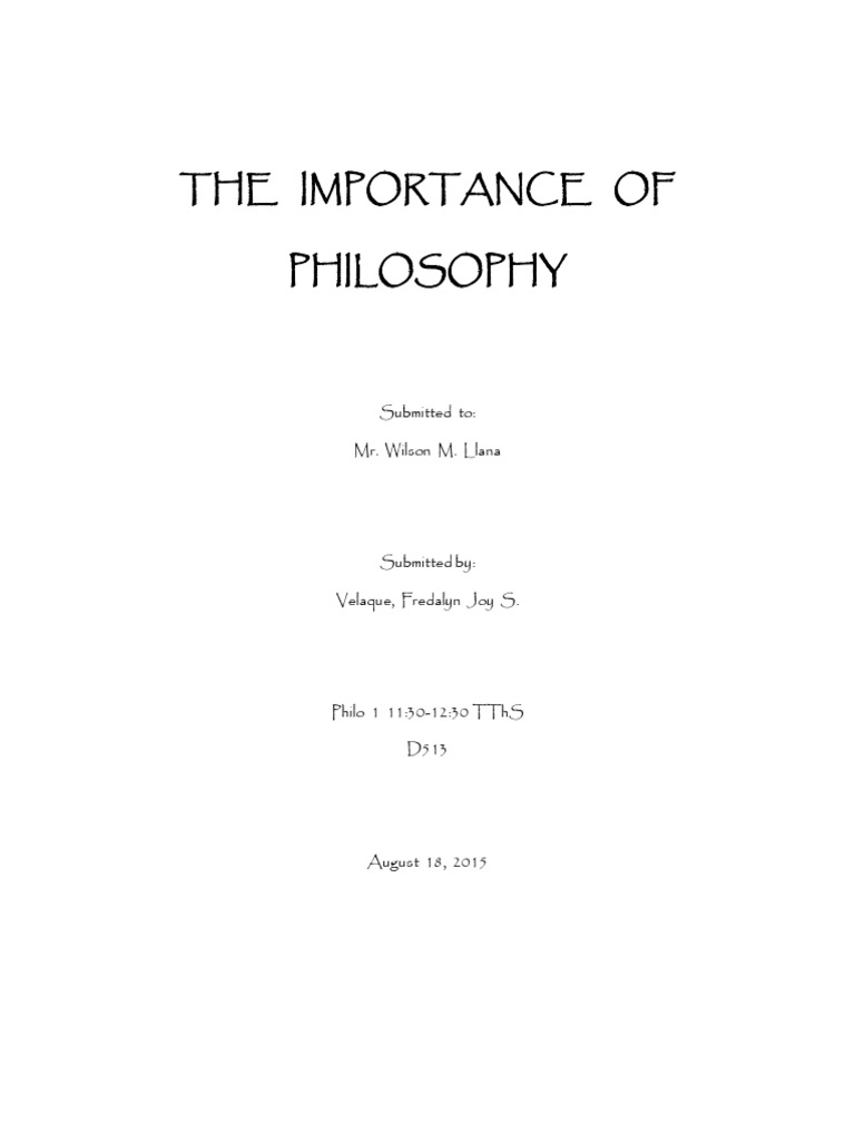 Why Is Philosophy Important | PDF | Reason | Science