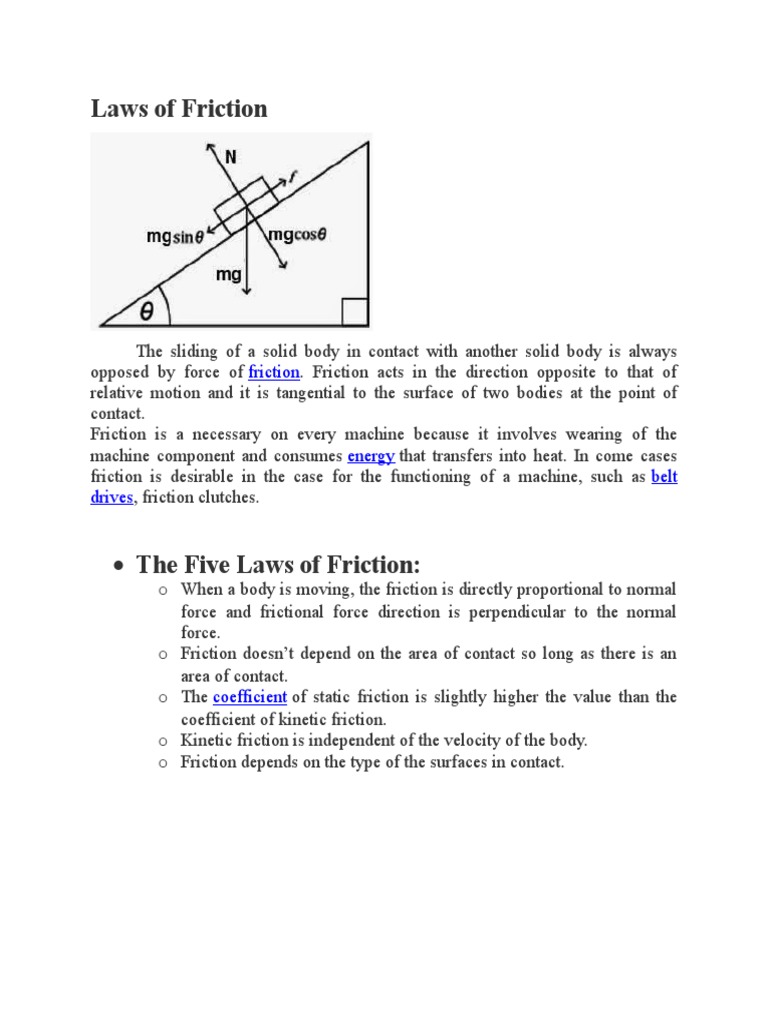 Laws of Sliding Friction | PDF | Friction | Force