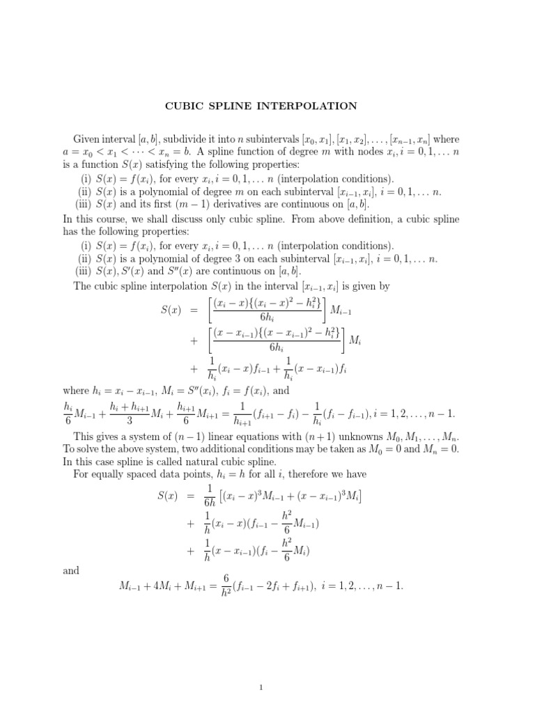 Spline | PDF | Spline (Mathematics) | Interpolation