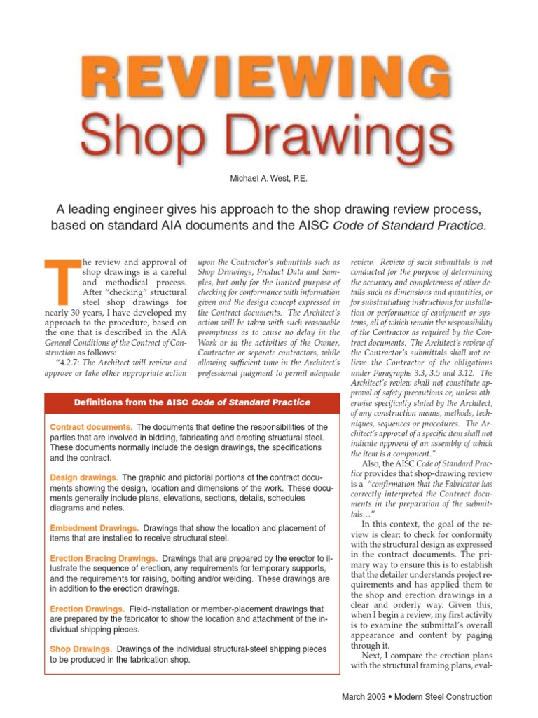 2003v03 Shop Drawings PDF | PDF | Architect | Specification (Technical ...