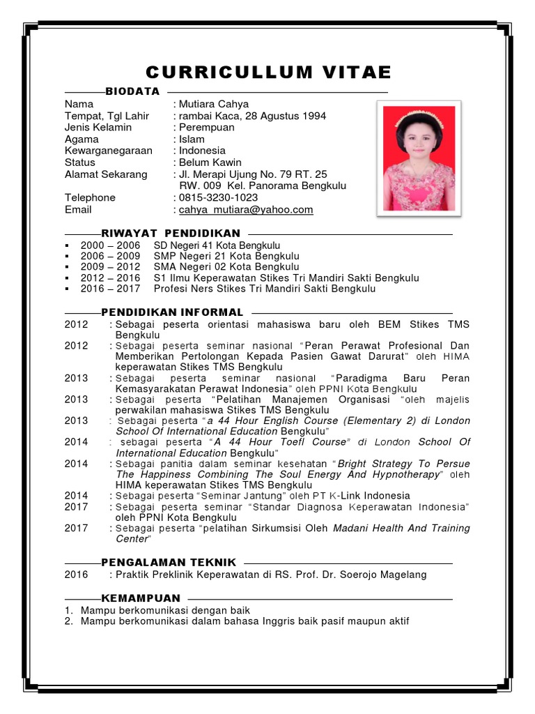 CV Mutiara | PDF