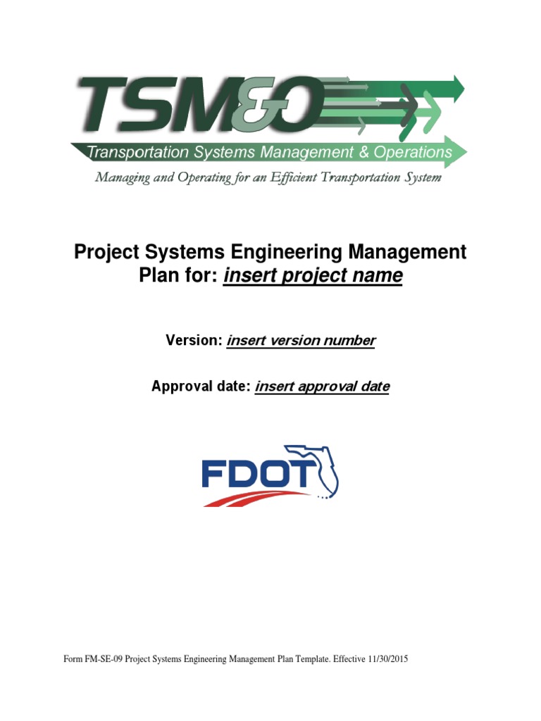 Project Systems Engineering Management Plan Template | PDF | Systems ...
