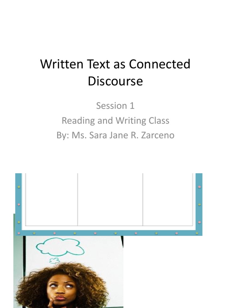 Text As Connected Discourse | PDF | Discourse | Writers