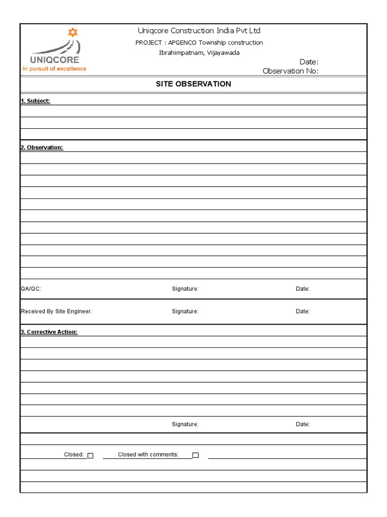 Site Observation | PDF