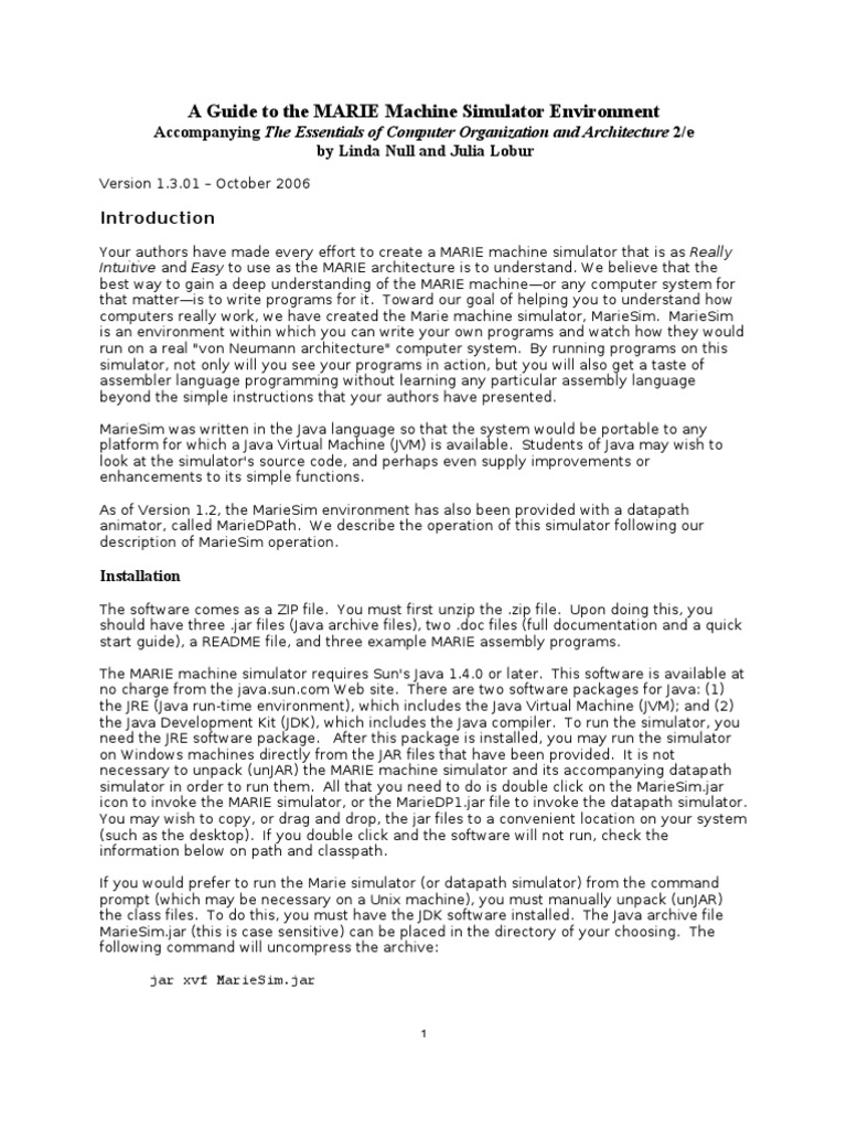 Marie Guide | PDF | Computer Program | Programming