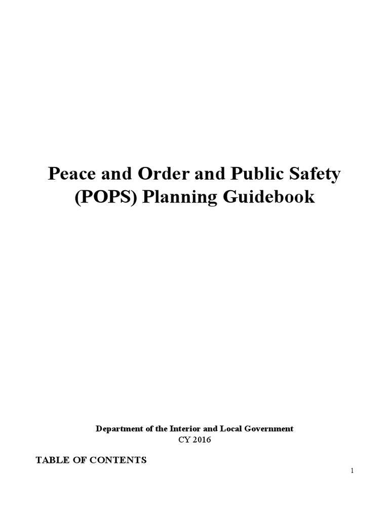 Pops Plan Guidebook Oct 2016 V 2 | PDF | Peace | Human Security