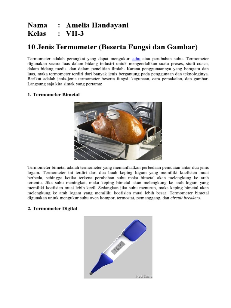 10 Jenis Termometer dan Fungsinya | PDF | Teknologi & Rekayasa