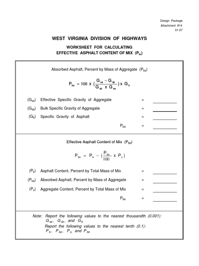 Asphalt Mix Design Calculation Guide | PDF