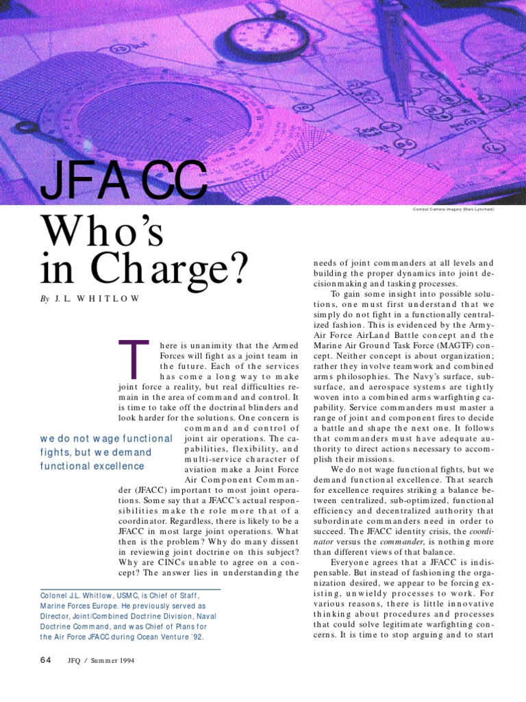 JFACC Who's in Charge | PDF | Close Air Support | United States Marine ...