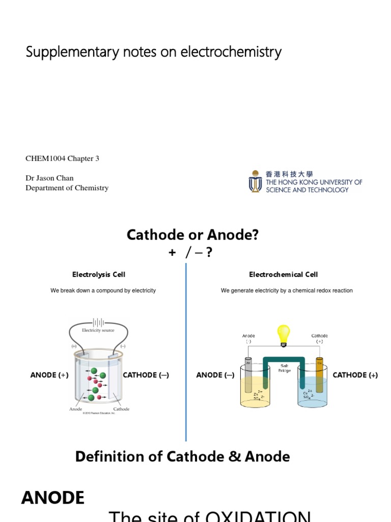 Notes On Cathode and Anode | PDF | Redox | Electrochemistry