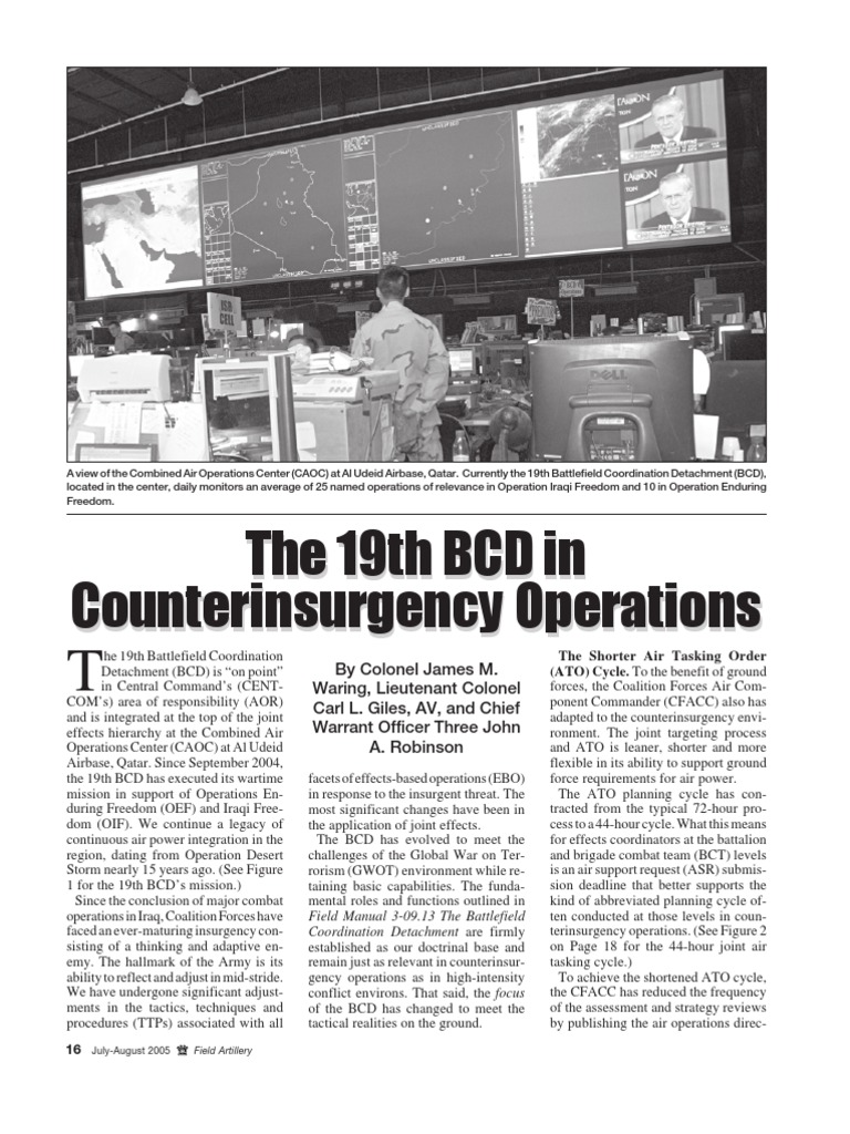 The 19th BCD in Counterinsurgency Operations | PDF | Military Forces ...