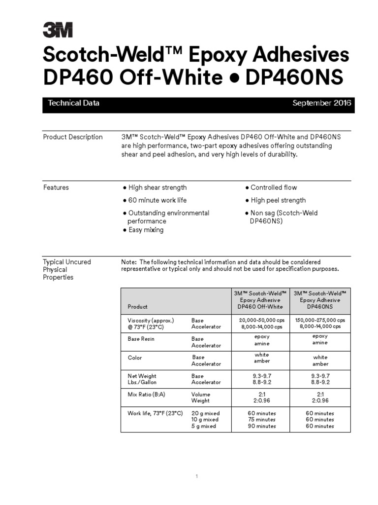 Scotch-Weld Epoxy Adhesive DP460, DP460NS-349252 | PDF | Epoxy | Implied Warranty