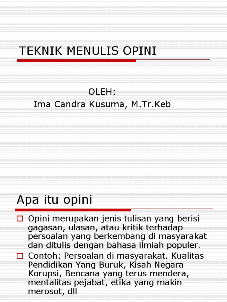 1 Teknik Menulis Opini | PDF