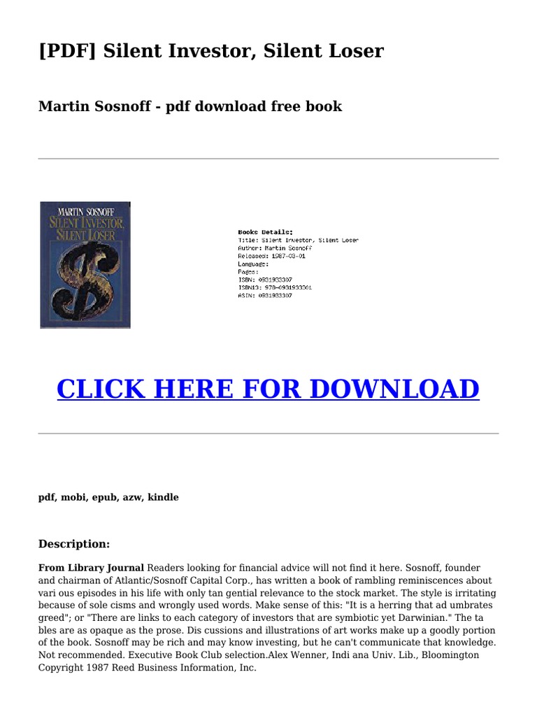 527 Silent Investor Silent Loser | PDF | E Books | Algorithms