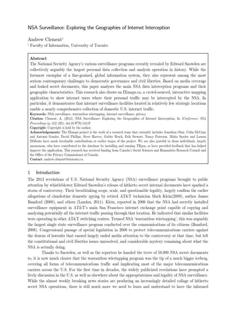 Geographies of Internet Interception Andrew Clement | PDF | National ...