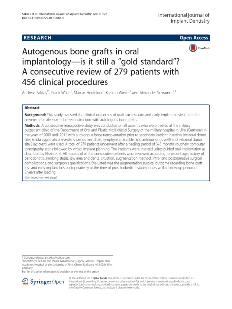 Autogenous Bone Graft | PDF | Dental Implant | Health Sciences