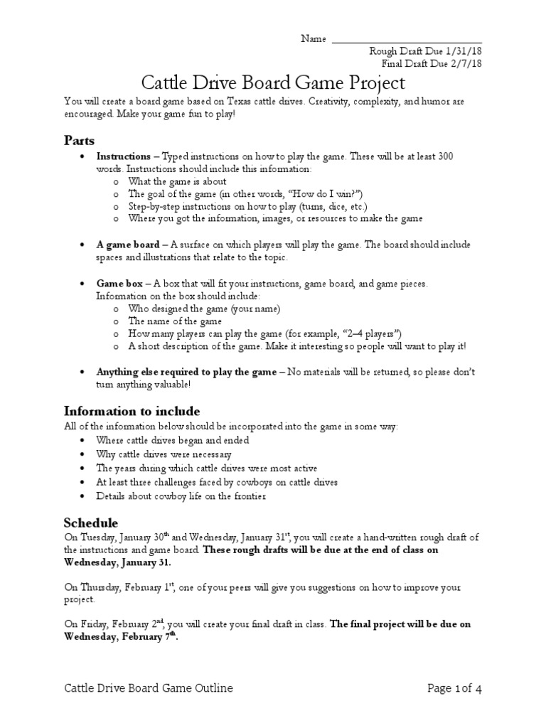 Cattle Drive Board Game Guide | PDF | Communication | Cognition