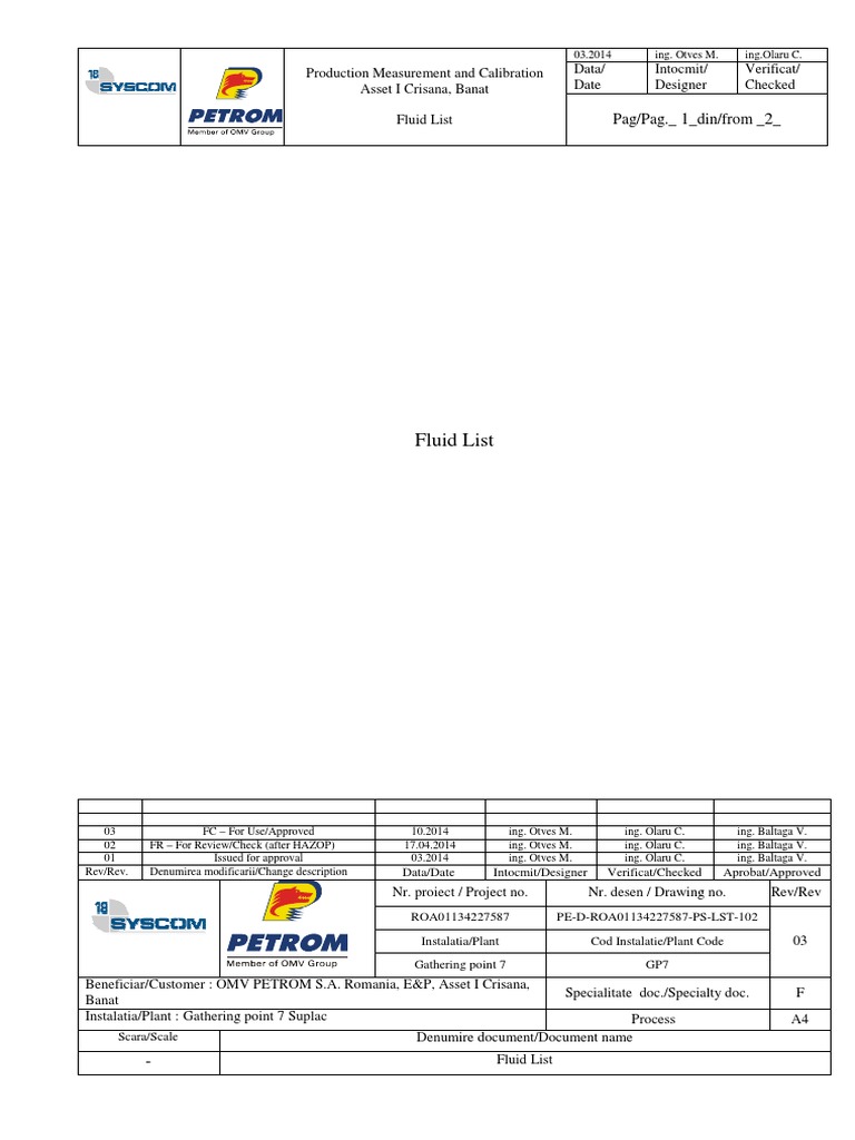 Fluid Specs for Engineers | PDF