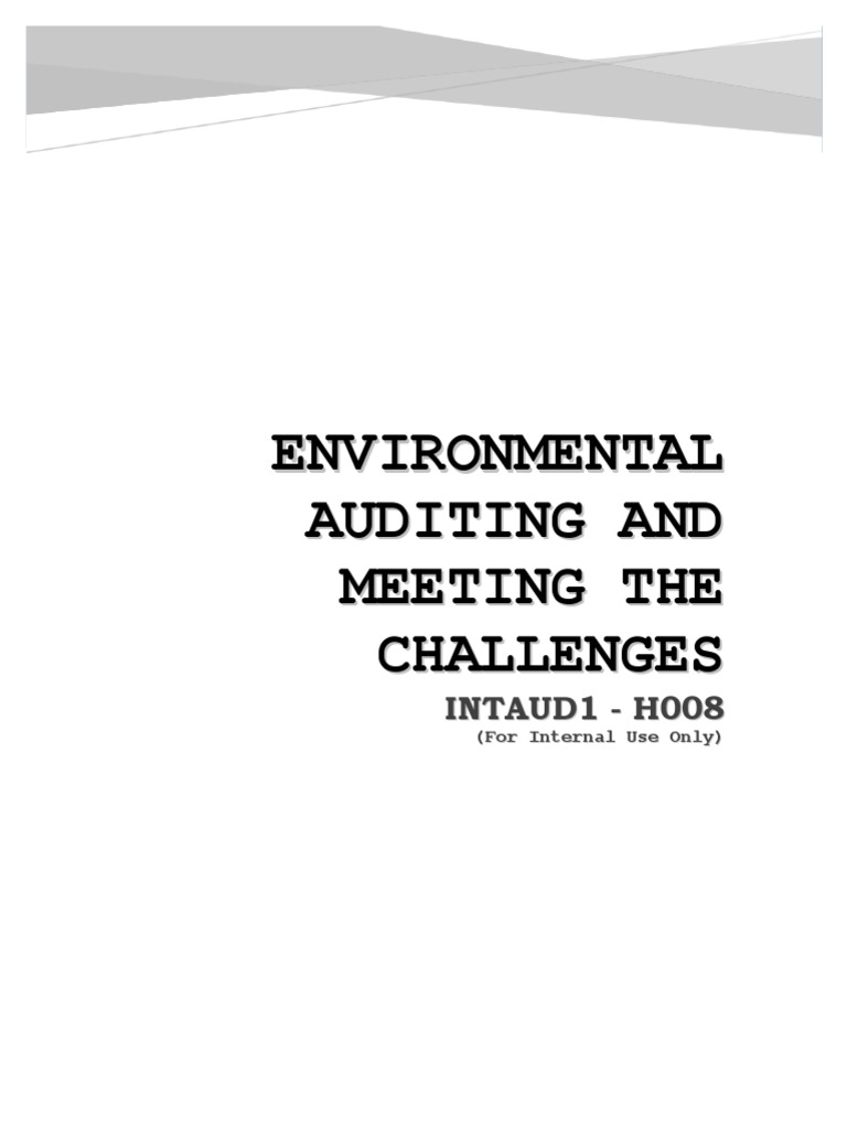 H008 - Environmental Auditing | PDF | Internal Audit | Audit