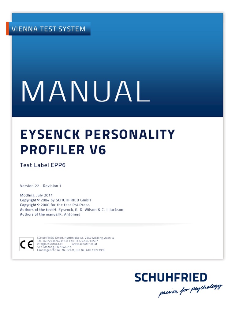 Manual EPP6 | PDF | Extraversion And Introversion | Validity (Statistics)