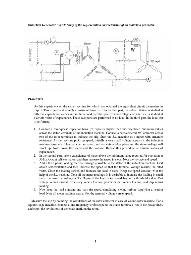Induction Generator Expt 2: Study of The Self-Excitation ...