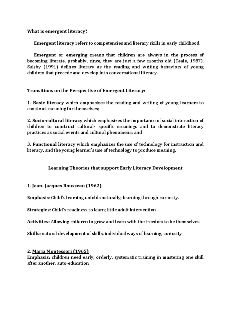 What Is Emergent Literacy | PDF | Literacy | Curiosity