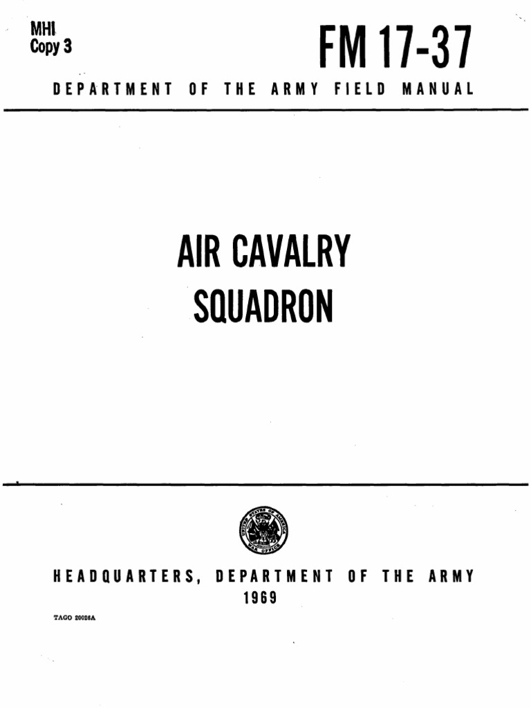 FM17-37 Air Cavalry Squadron 1969 | PDF | Reconnaissance | Air Assault