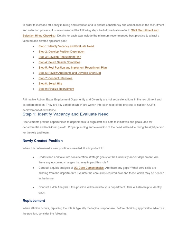 Recruitment & Selection Hiring Process | PDF | Recruitment | Competence ...