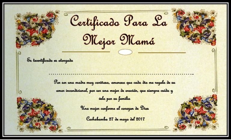 Certificado para Las Mamas | PDF