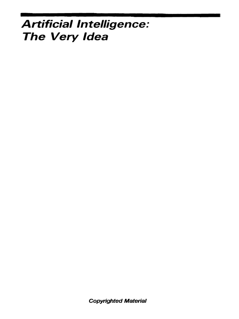 John Haugeland Artificial Intelligence The Very Idea | PDF | Philosophy ...