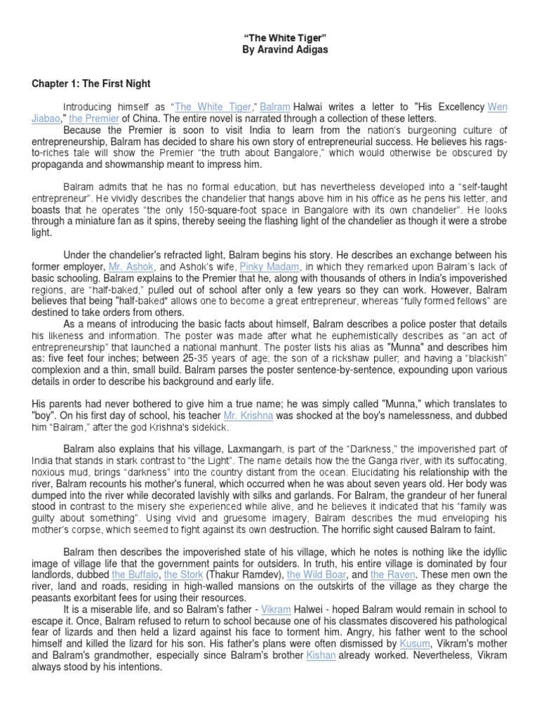 The White Tiger ReportMiclatgalas | PDF | Crime Thriller