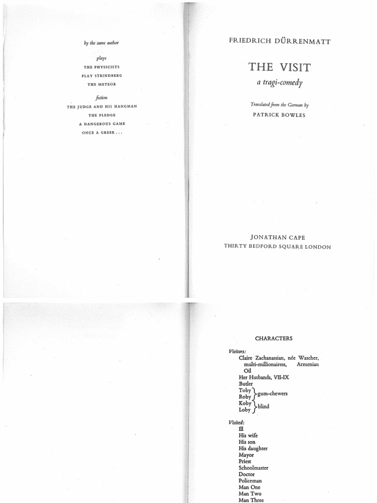 The Visit - Friedrich Durrenmatt PDF | PDF