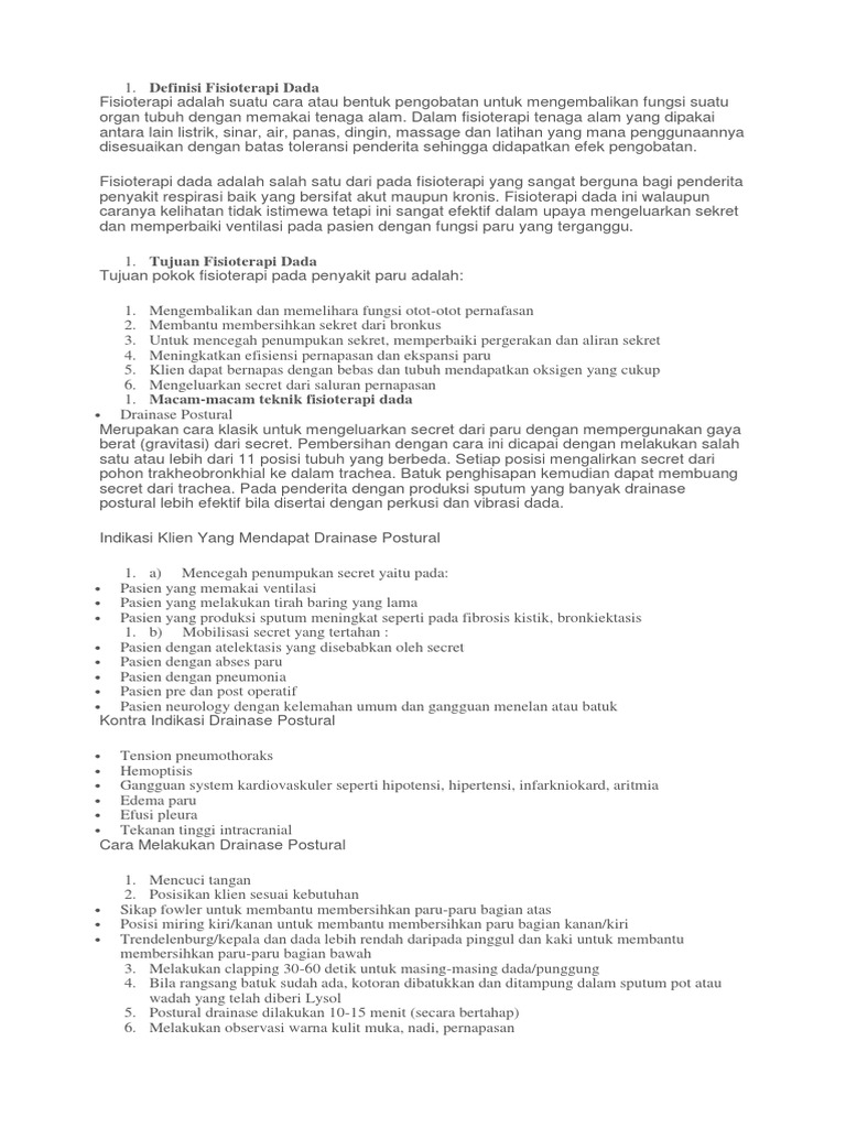 Definisi Fisioterapi Dada | PDF | Kesehatan Holistik