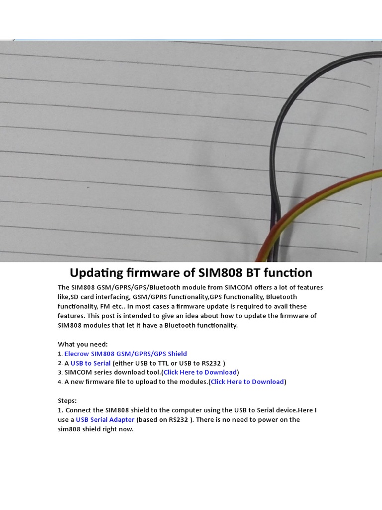 Updating Firmware of SIM808 BT Function | PDF | Usb | General Packet ...