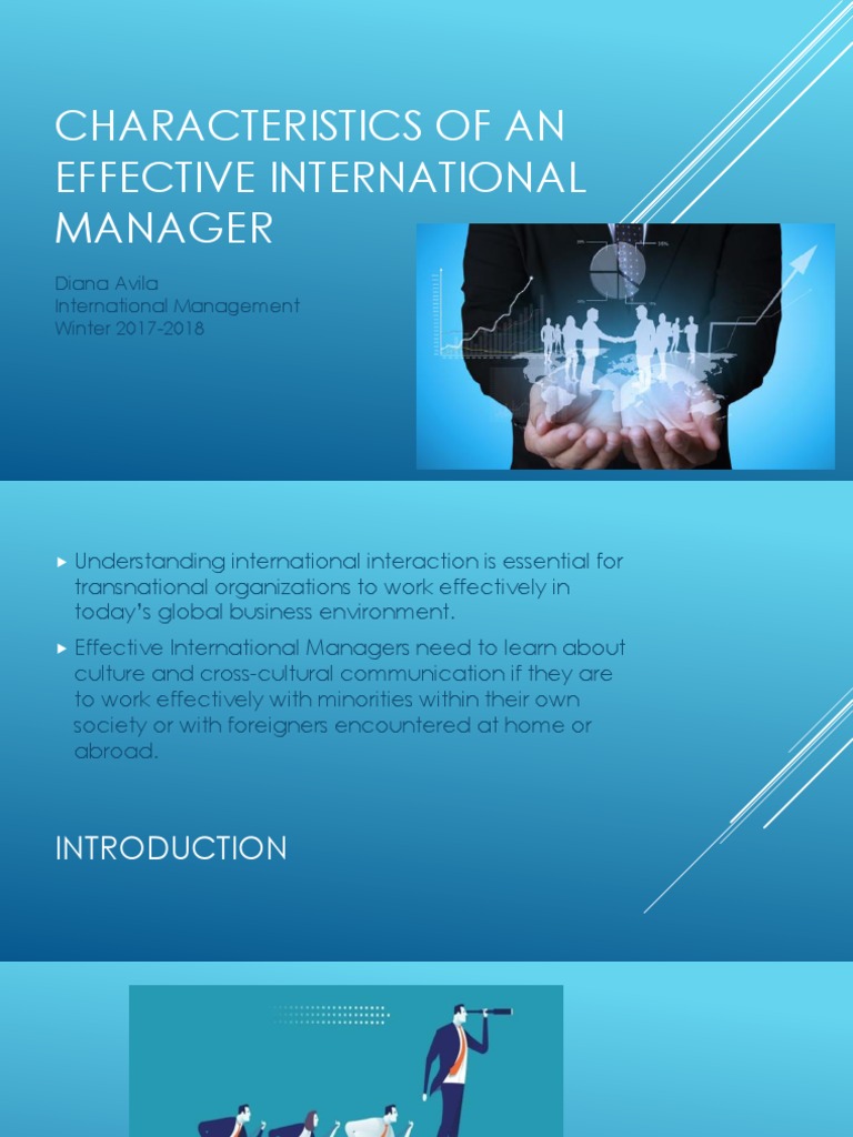 Characteristics of An Effective International Manager | PDF