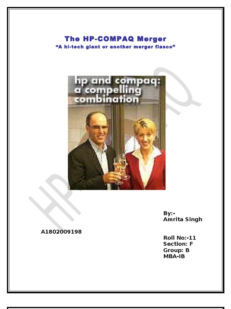 HP Compaq-A Failed Merger | PDF | Hewlett Packard | Mergers And ...