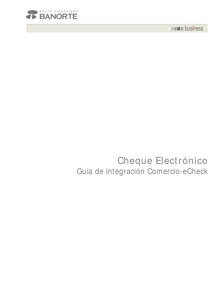 Guía de Integración a Cheque Electrónico Banorte | PDF | Las compras en ...