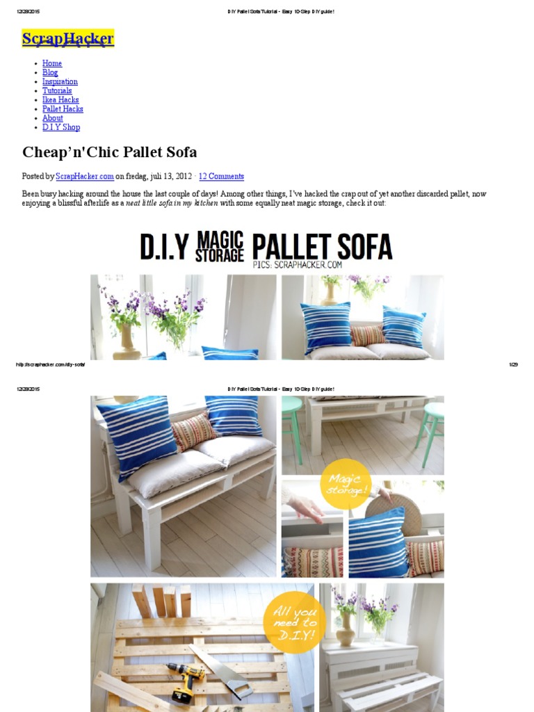 DIY Pallet Sofa Tutorial - Easy 10-Step DIY Guide! | PDF | Do It ...