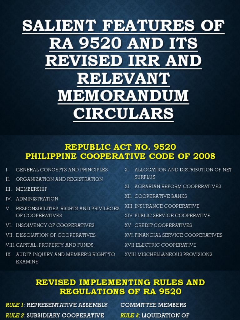 Salient Features of Revised Implementing Rules and Regulations of Ra ...